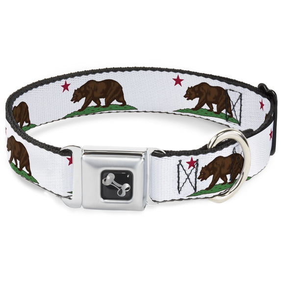 Buckle-Down Pet Collar, Dog Collar Metal Seatbelt Buckle, Cali Bear ...