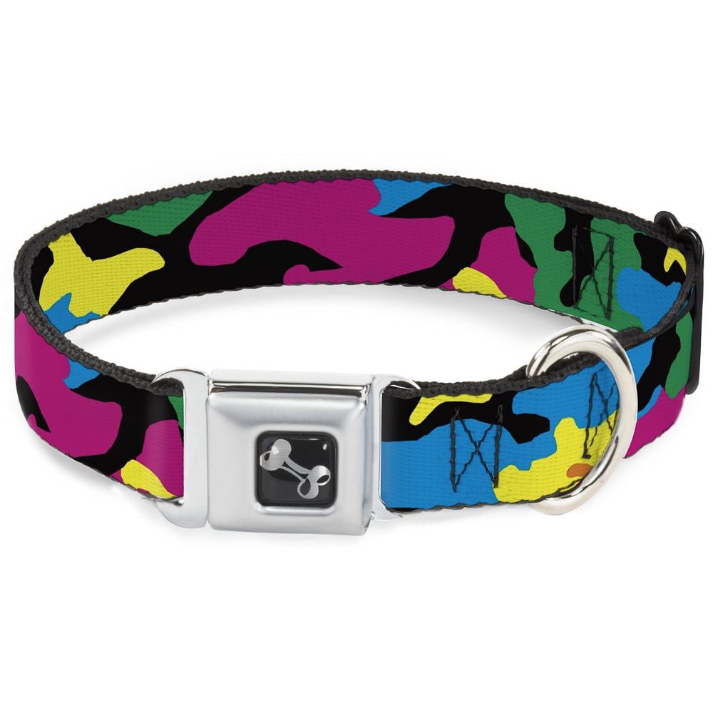 Buckle-Down Pet Collar, Dog Collar Metal Seatbelt Buckle, Camo Multi ...