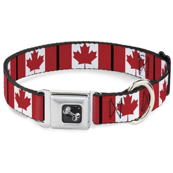Buckle-Down Pet Collar, Dog Collar Metal Seatbelt Buckle, Canada Flags ...