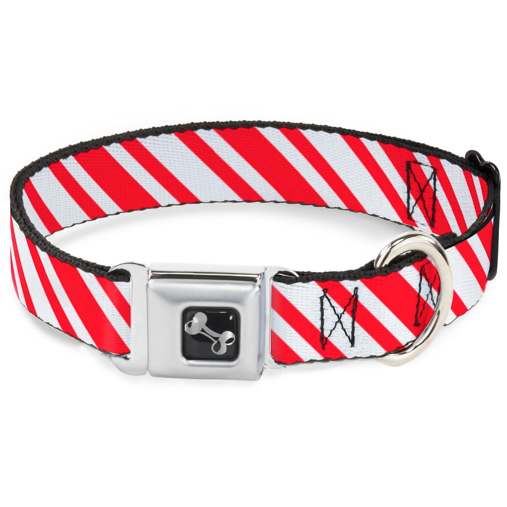 Buckle-Down Pet Collar, Dog Collar Metal Seatbelt Buckle, Candy Cane ...