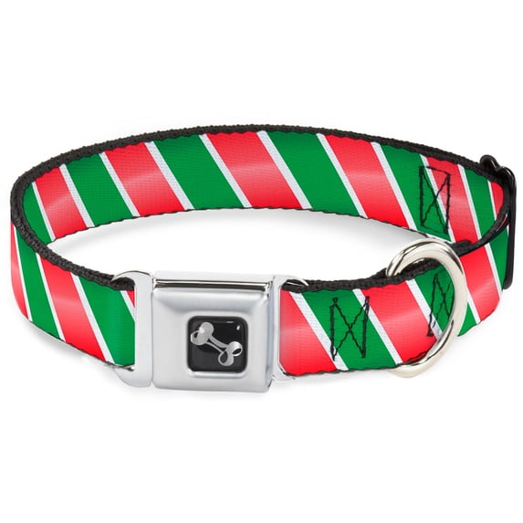 Buckle-Down Pet Collar, Dog Collar Metal Seatbelt Buckle, Candy Cane ...
