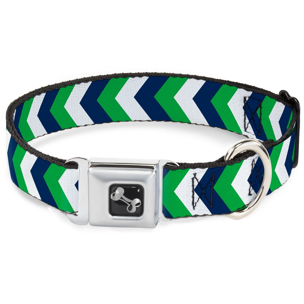 Buckle-Down Pet Collar, Dog Collar Metal Seatbelt Buckle, Chevron White ...