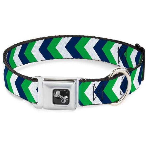 Buckle-Down Pet Collar, Dog Collar Metal Seatbelt Buckle, Chevron White ...