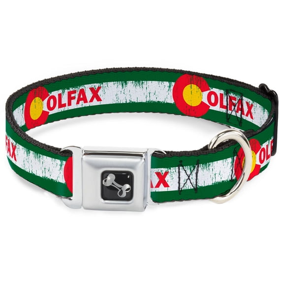 Buckle-Down Pet Collar, Dog Collar Metal Seatbelt Buckle, Colfax Green ...