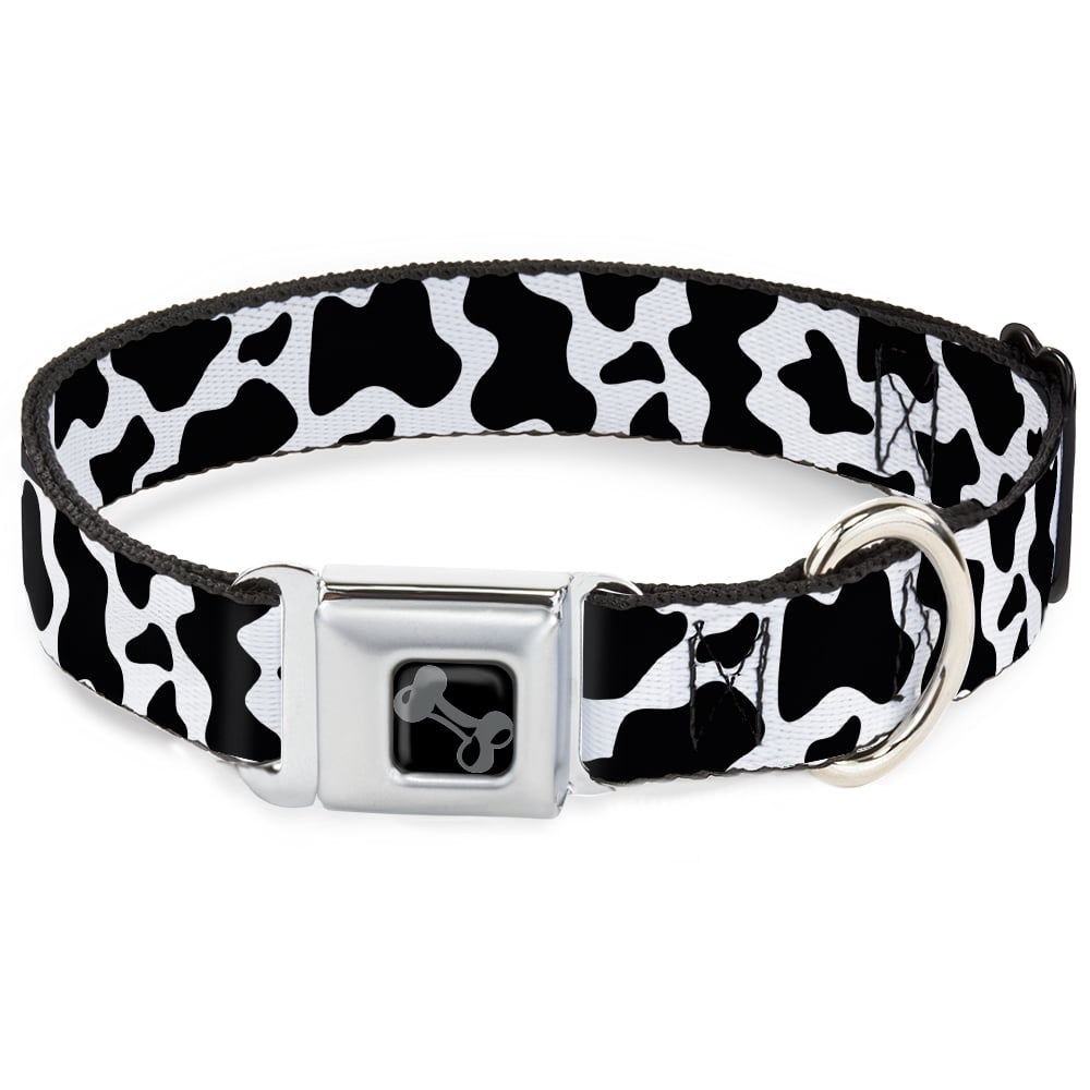 Buckle-Down Pet Collar, Dog Collar Metal Seatbelt Buckle, Cow Pattern ...