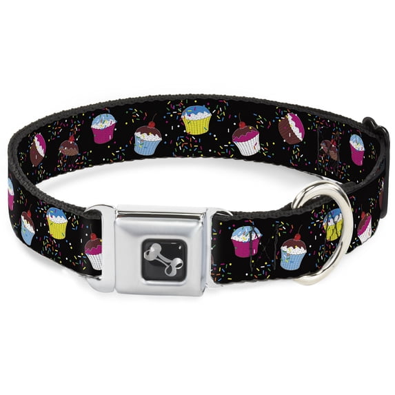 Buckle-Down Pet Collar, Dog Collar Metal Seatbelt Buckle, Cupcake ...
