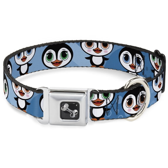 Buckle-Down Pet Collar, Dog Collar Metal Seatbelt Buckle, Cute Penguins ...