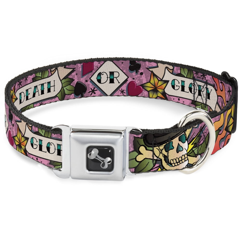 Buckle-Down Pet Collar, Dog Collar Metal Seatbelt Buckle, Death Or ...