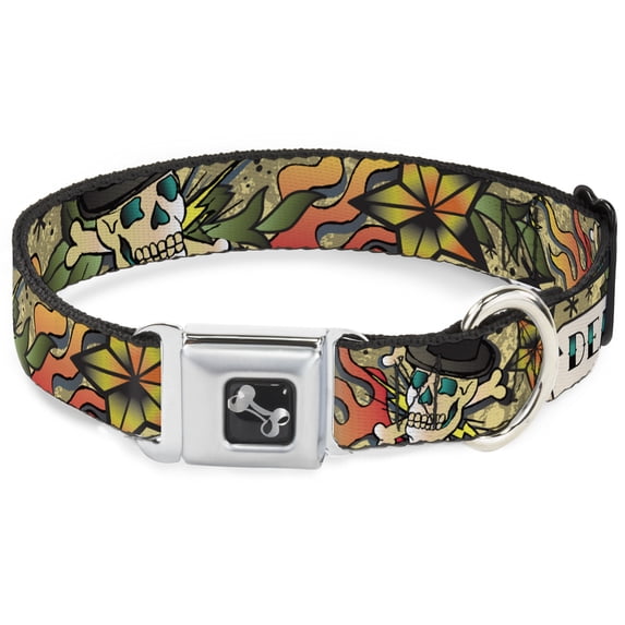 Buckle-Down Pet Collar, Dog Collar Metal Seatbelt Buckle, Death Or ...