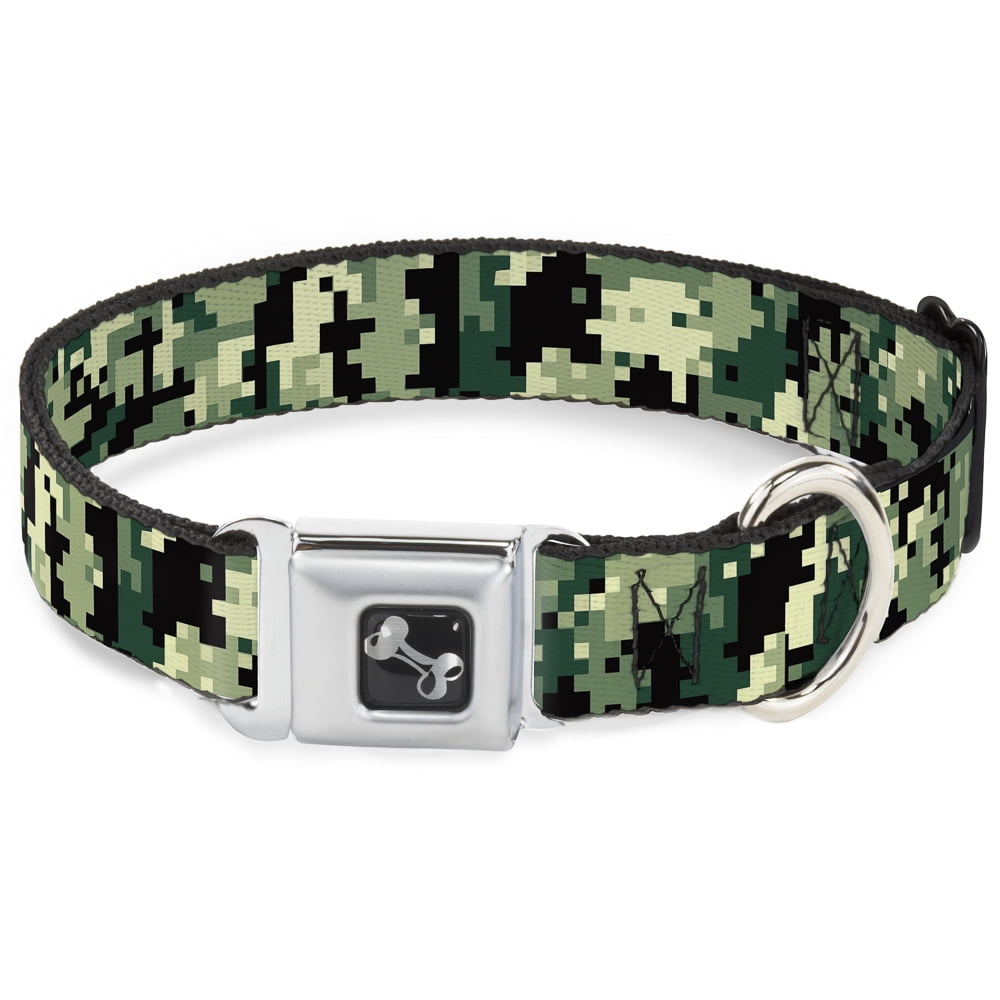 Buckle-Down Pet Collar, Dog Collar Metal Seatbelt Buckle, Digital Camo ...