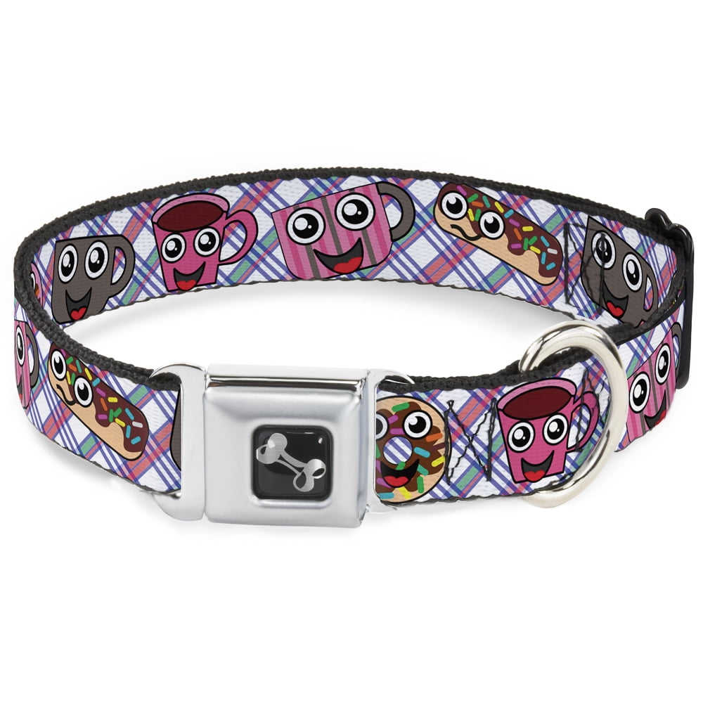 Buckle-Down Pet Collar, Dog Collar Metal Seatbelt Buckle, Donuts Coffee ...