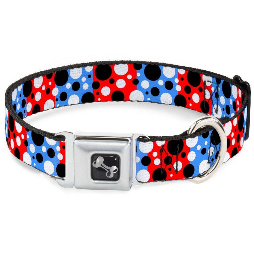 Buckle-Down Pet Collar, Dog Collar Metal Seatbelt Buckle, Dot Blocks ...