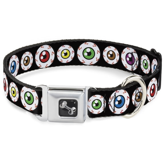 Buckle-Down Pet Collar, Dog Collar Metal Seatbelt Buckle, Eyeballs ...