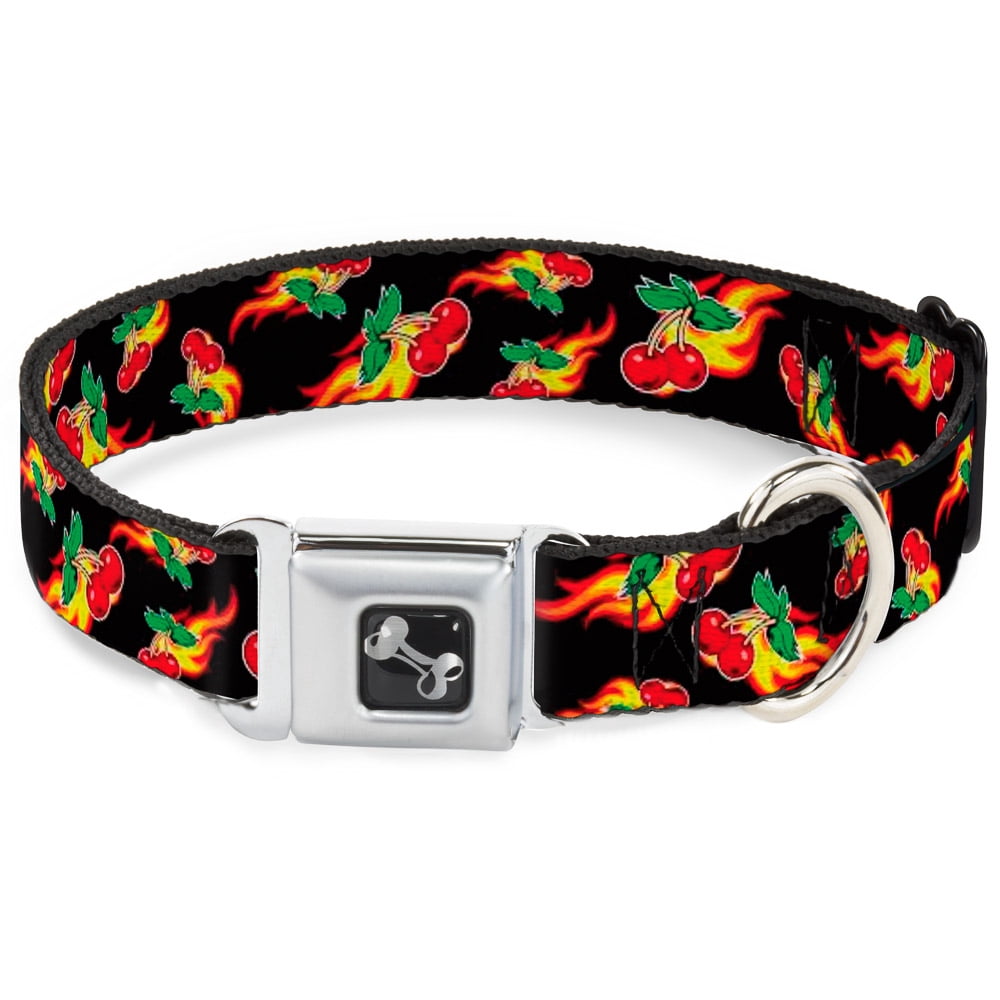 Buckle-Down Pet Collar, Dog Collar Metal Seatbelt Buckle, Flaming ...