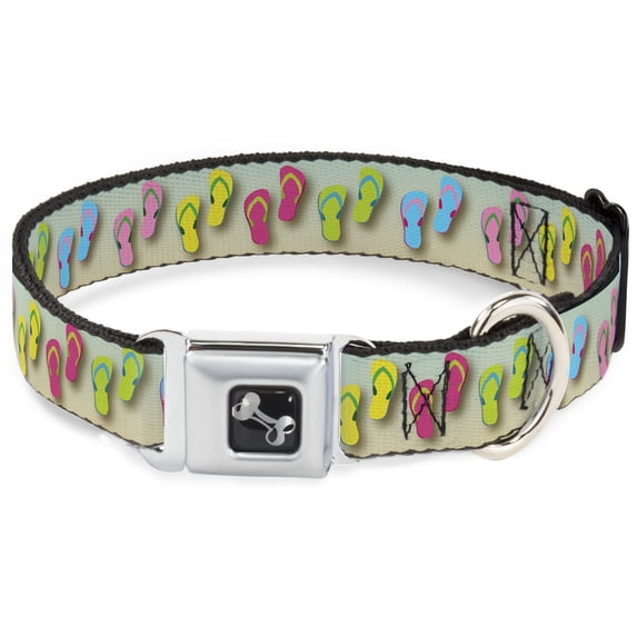 Buckle-Down Pet Collar, Dog Collar Metal Seatbelt Buckle, Flip Flops ...