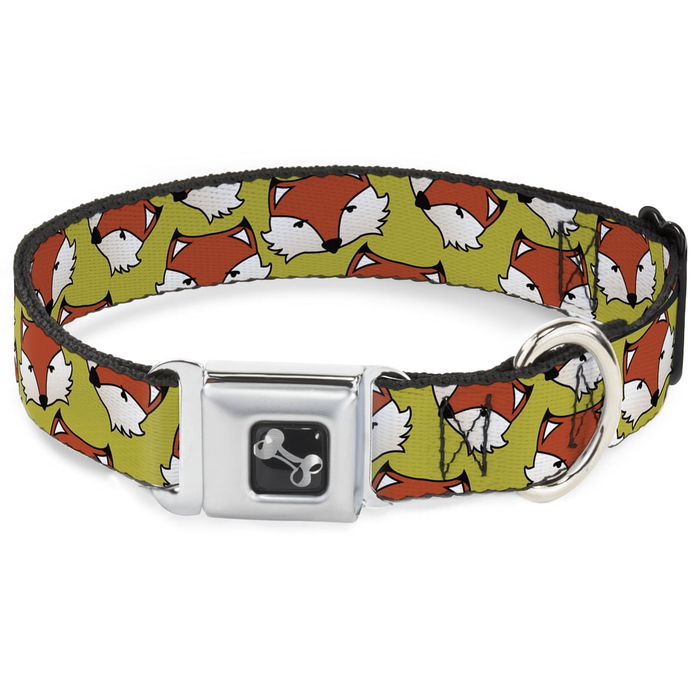 Buckle-Down Pet Collar, Dog Collar Metal Seatbelt Buckle, Fox Face ...