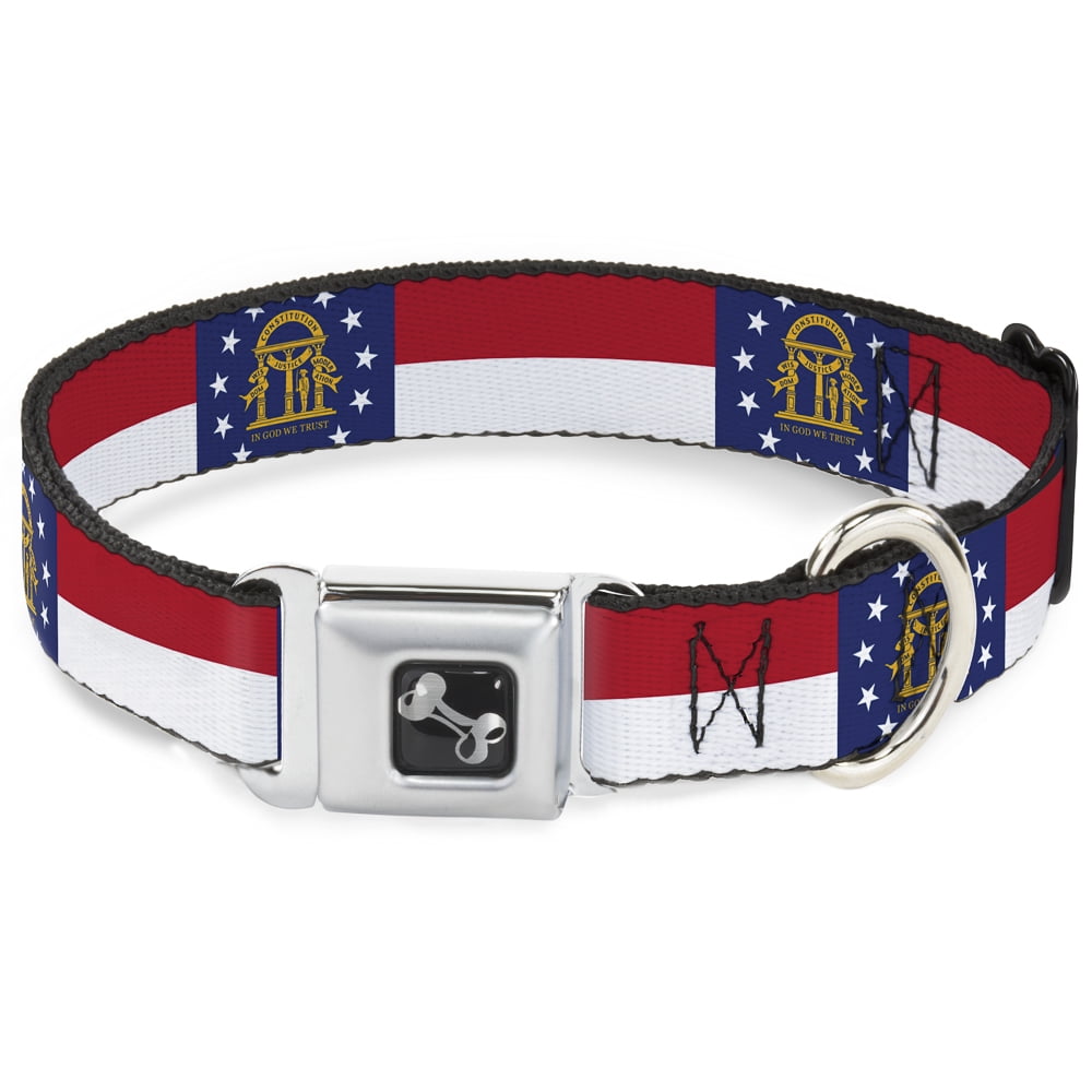 Buckle-Down Pet Collar, Dog Collar Metal Seatbelt Buckle, Georgia Flag ...