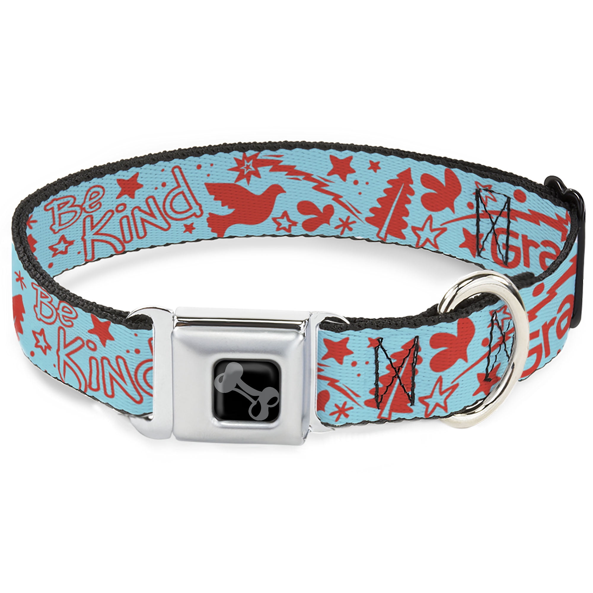 Buckle-Down Pet Collar, Dog Collar Metal Seatbelt Buckle, Grateful Optimism Be Kind Icons ...