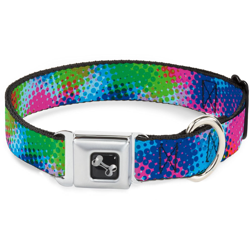 Buckle-Down Pet Collar, Dog Collar Metal Seatbelt Buckle, Halftone Dots ...