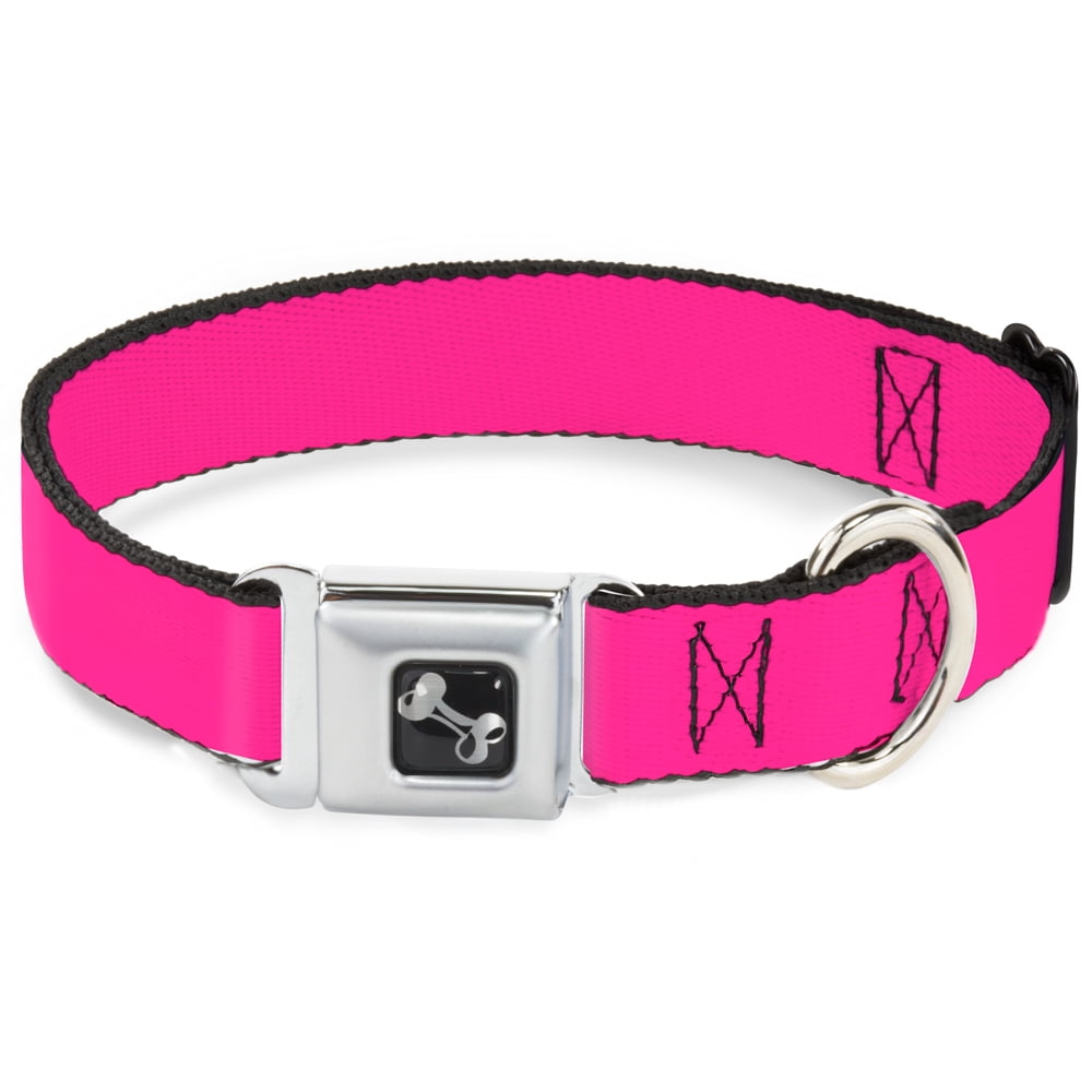 Buckle-Down Pet Collar, Dog Collar Metal Seatbelt Buckle, Hot Pink, 16 ...