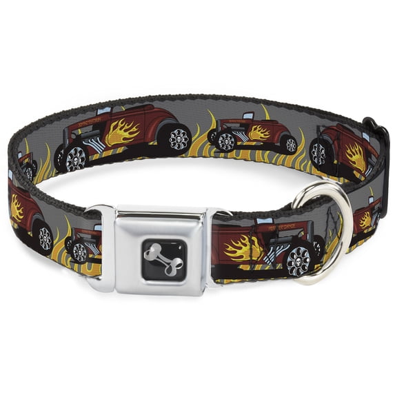 Buckle-Down Pet Collar, Dog Collar Metal Seatbelt Buckle, Hot Rod ...