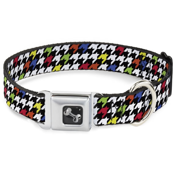 Buckle-Down Pet Collar, Dog Collar Metal Seatbelt Buckle, Houndstooth ...