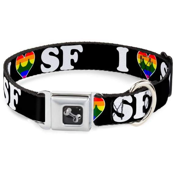 Buckle-Down Pet Collar, Dog Collar Metal Seatbelt Buckle, I Heart ...