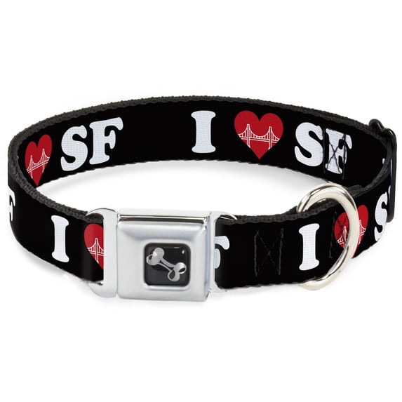 Buckle-Down Pet Collar, Dog Collar Metal Seatbelt Buckle, I Heart ...