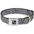 Buckle-Down Pet Collar, Dog Collar Metal Seatbelt Buckle, Leopard White ...