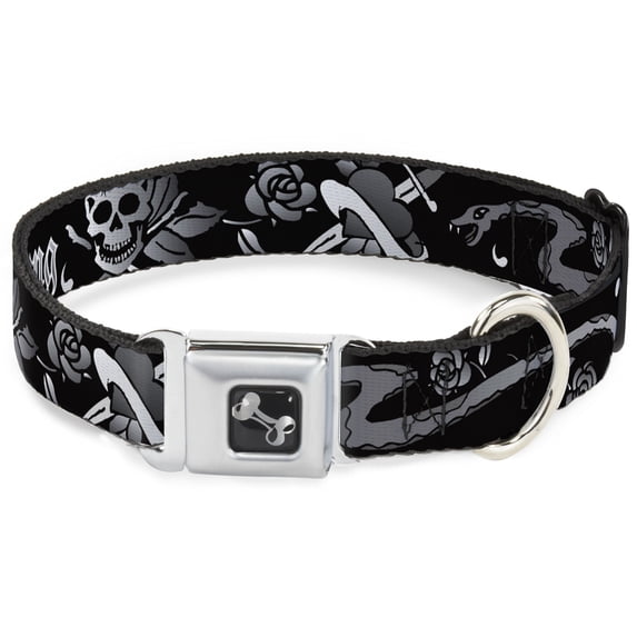 Buckle-Down Pet Collar, Dog Collar Metal Seatbelt Buckle, Live Hard Die ...
