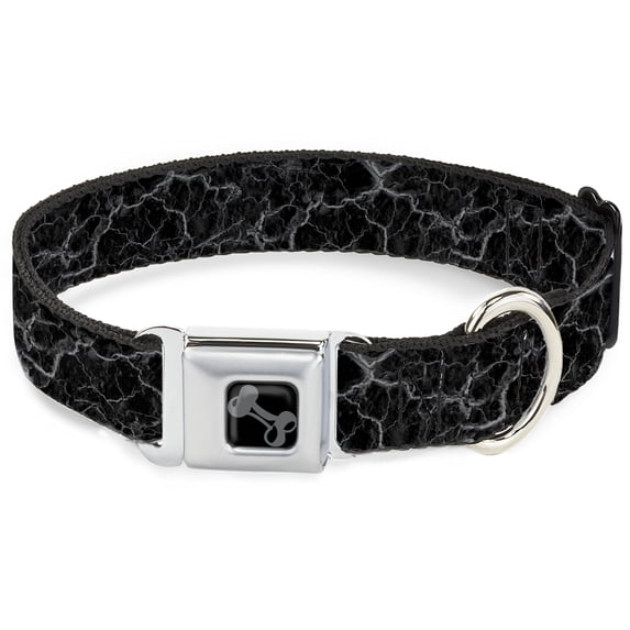 Buckle-Down Pet Collar, Dog Collar Metal Seatbelt Buckle, Marble Black ...