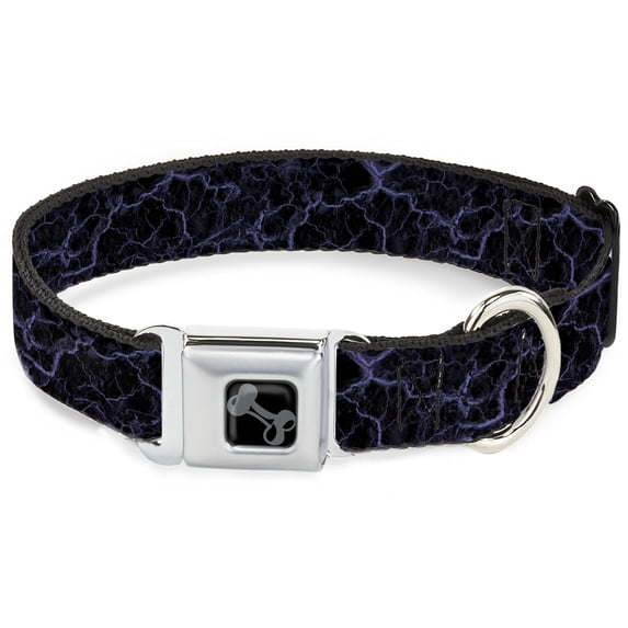 Buckle-Down Pet Collar, Dog Collar Metal Seatbelt Buckle, Marble Black ...