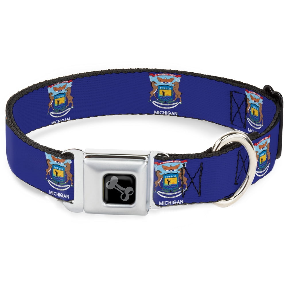 Buckle-Down Pet Collar, Dog Collar Metal Seatbelt Buckle, Michigan Flag ...