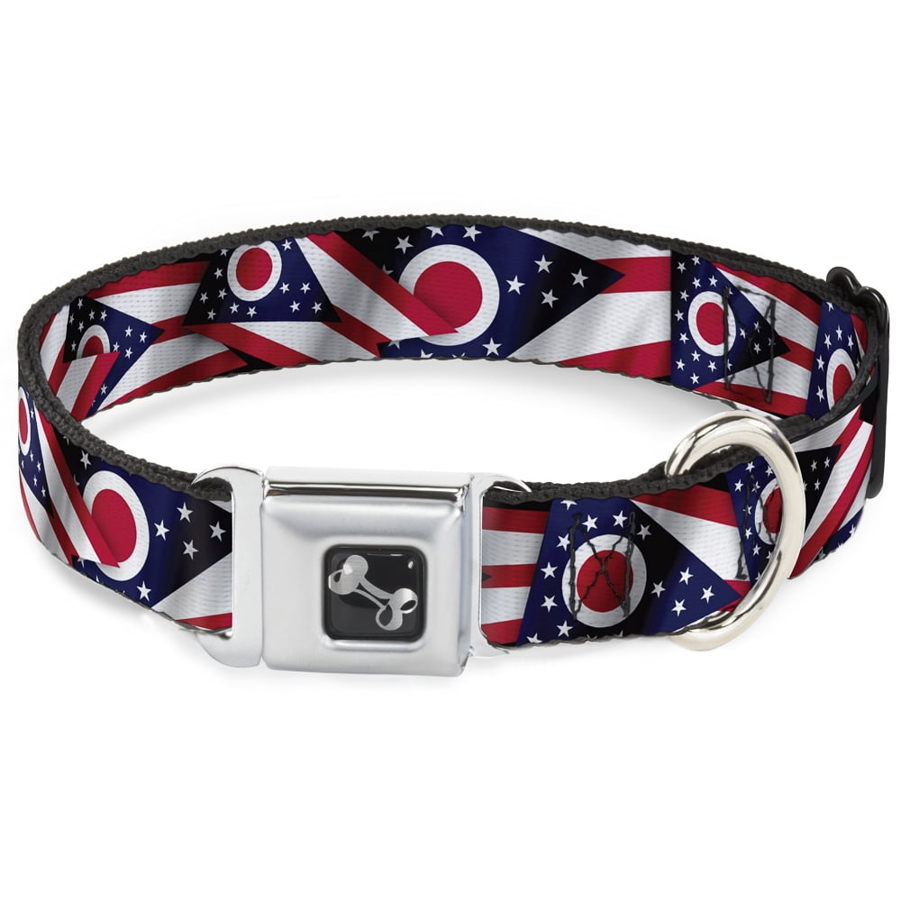 Buckle-Down Pet Collar, Dog Collar Metal Seatbelt Buckle, Ohio Flags ...