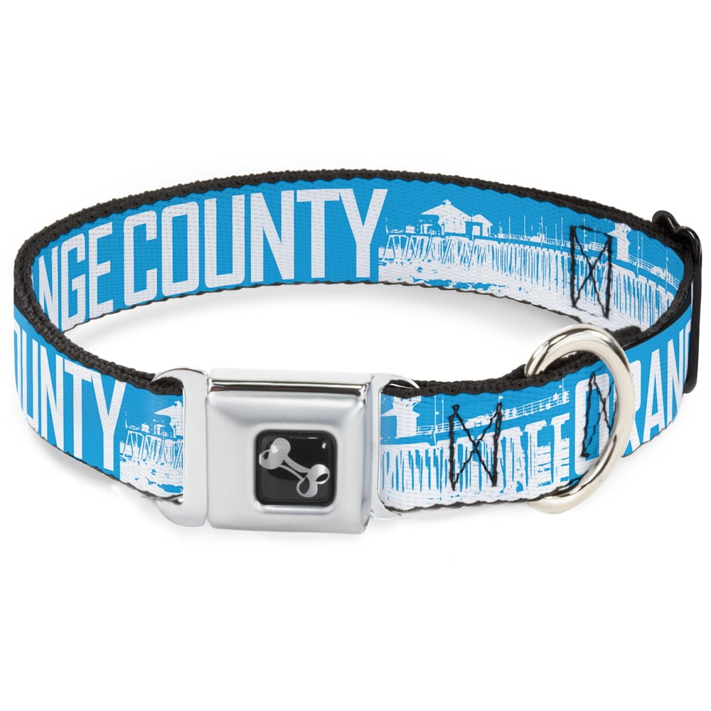 Buckle-Down Pet Collar, Dog Collar Metal Seatbelt Buckle, Orange County ...