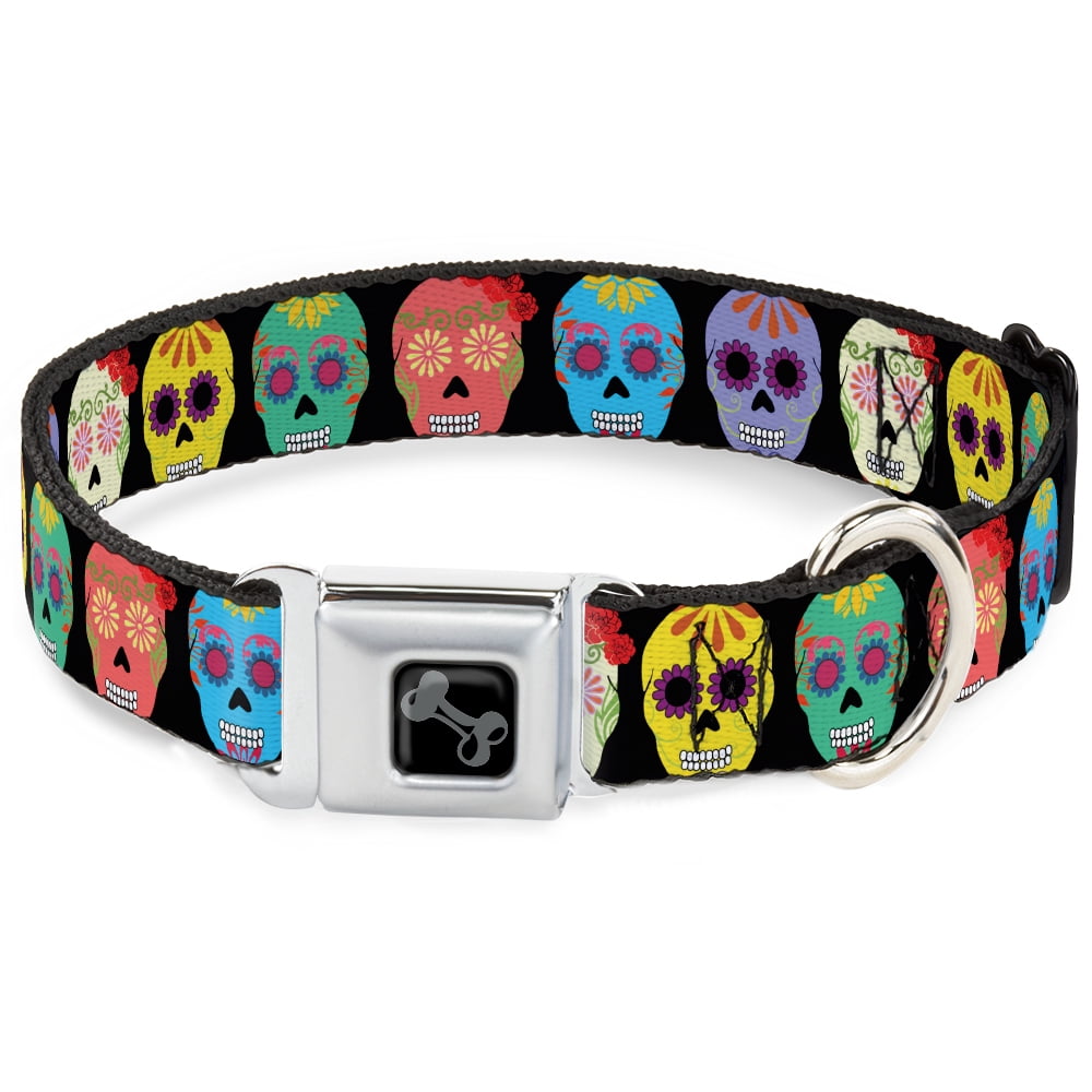 Buckle-Down Pet Collar, Dog Collar Metal Seatbelt Buckle, Painted Sugar ...