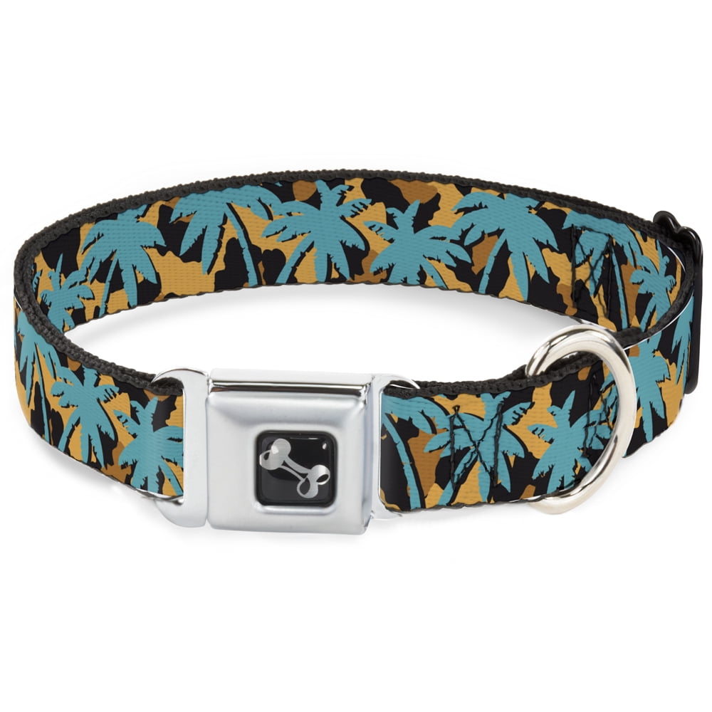 Buckle-Down Pet Collar, Dog Collar Metal Seatbelt Buckle, Palm Tree ...
