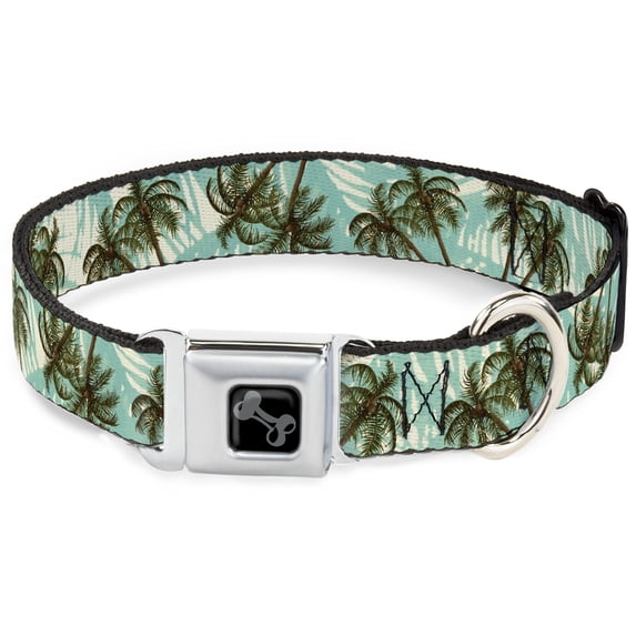 Buckle-Down Pet Collar, Dog Collar Metal Seatbelt Buckle, Palm Trees ...