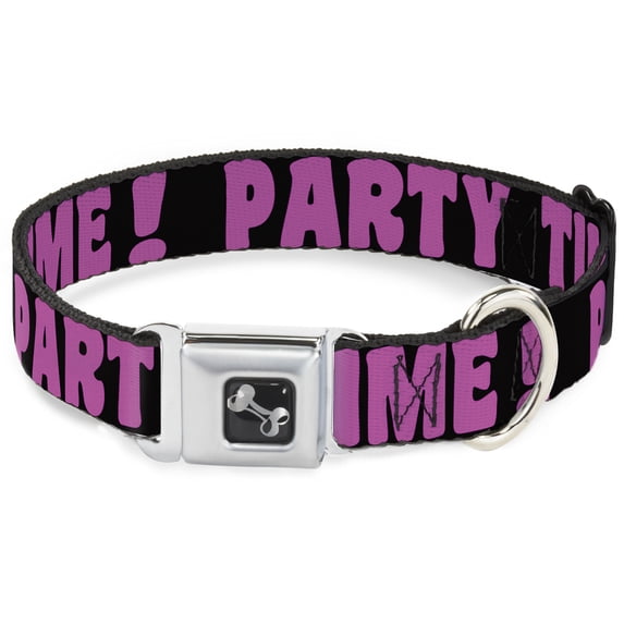 Buckle-Down Pet Collar, Dog Collar Metal Seatbelt Buckle, Party Time ...