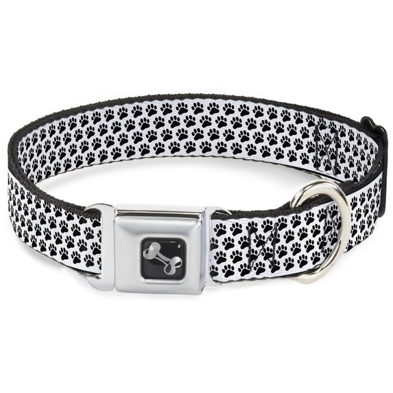 Buckle-Down Pet Collar, Dog Collar Metal Seatbelt Buckle, Paw Print ...