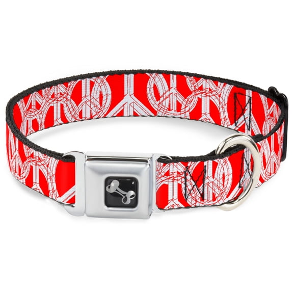 Buckle-Down Pet Collar, Dog Collar Metal Seatbelt Buckle, Peace Sketch ...