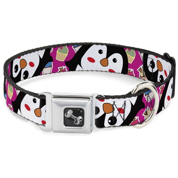 Buckle-Down Pet Collar, Dog Collar Metal Seatbelt Buckle, Penguins ...
