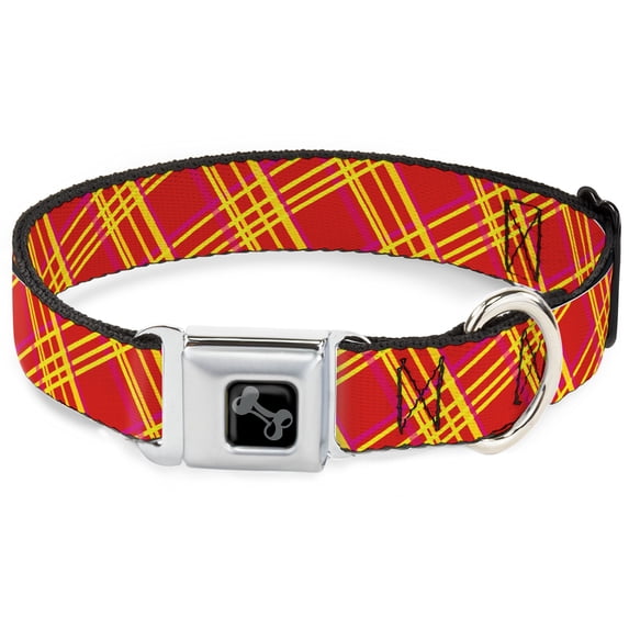 Buckle-Down Pet Collar, Dog Collar Metal Seatbelt Buckle, Plaid X ...