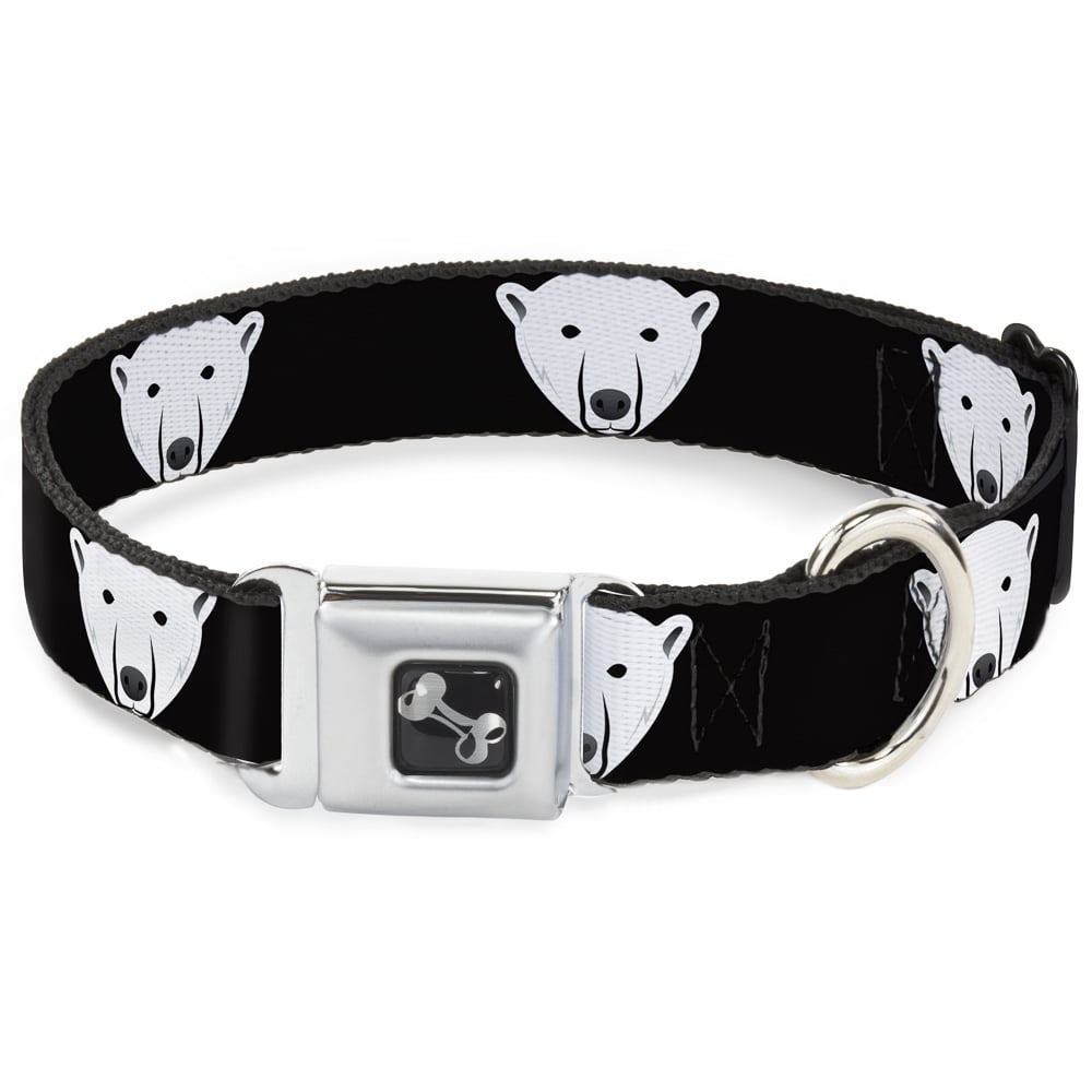 Buckle-Down Pet Collar, Dog Collar Metal Seatbelt Buckle, Polar Bear ...