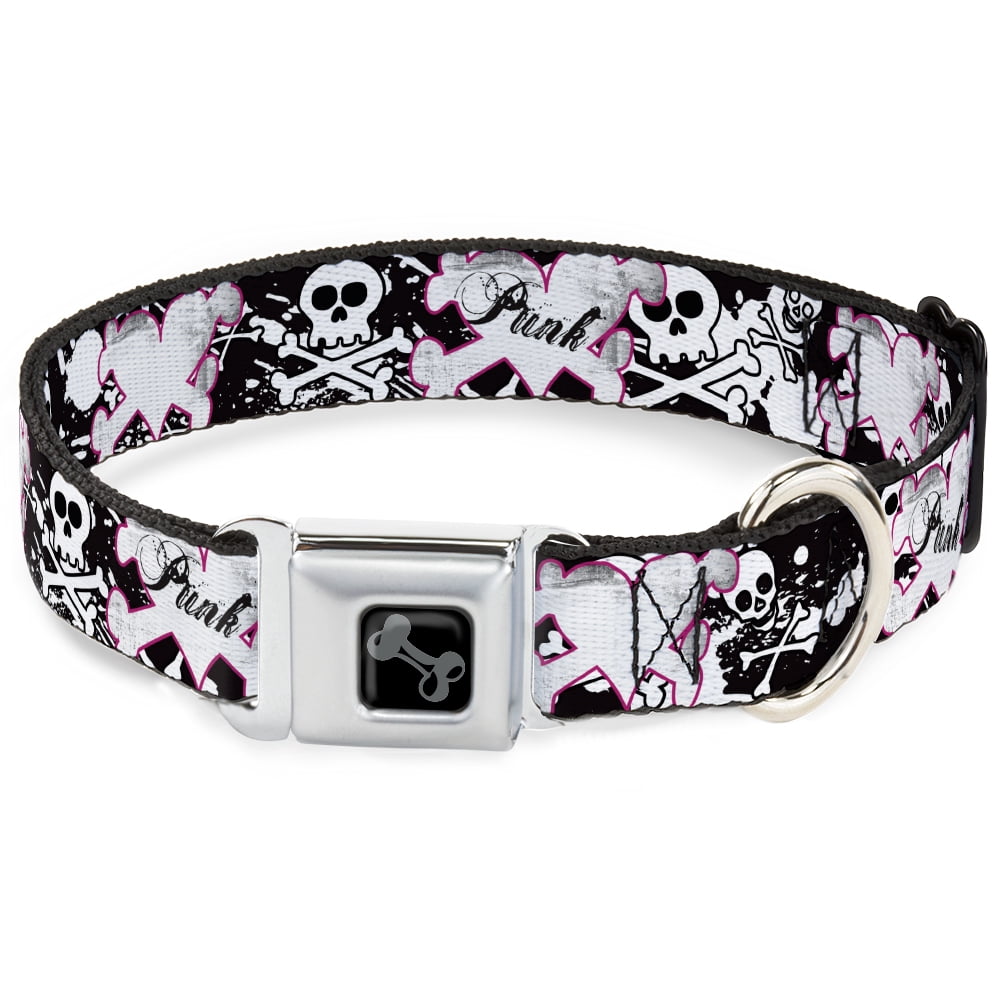 Buckle-Down Pet Collar, Dog Collar Metal Seatbelt Buckle, Punk Heart ...