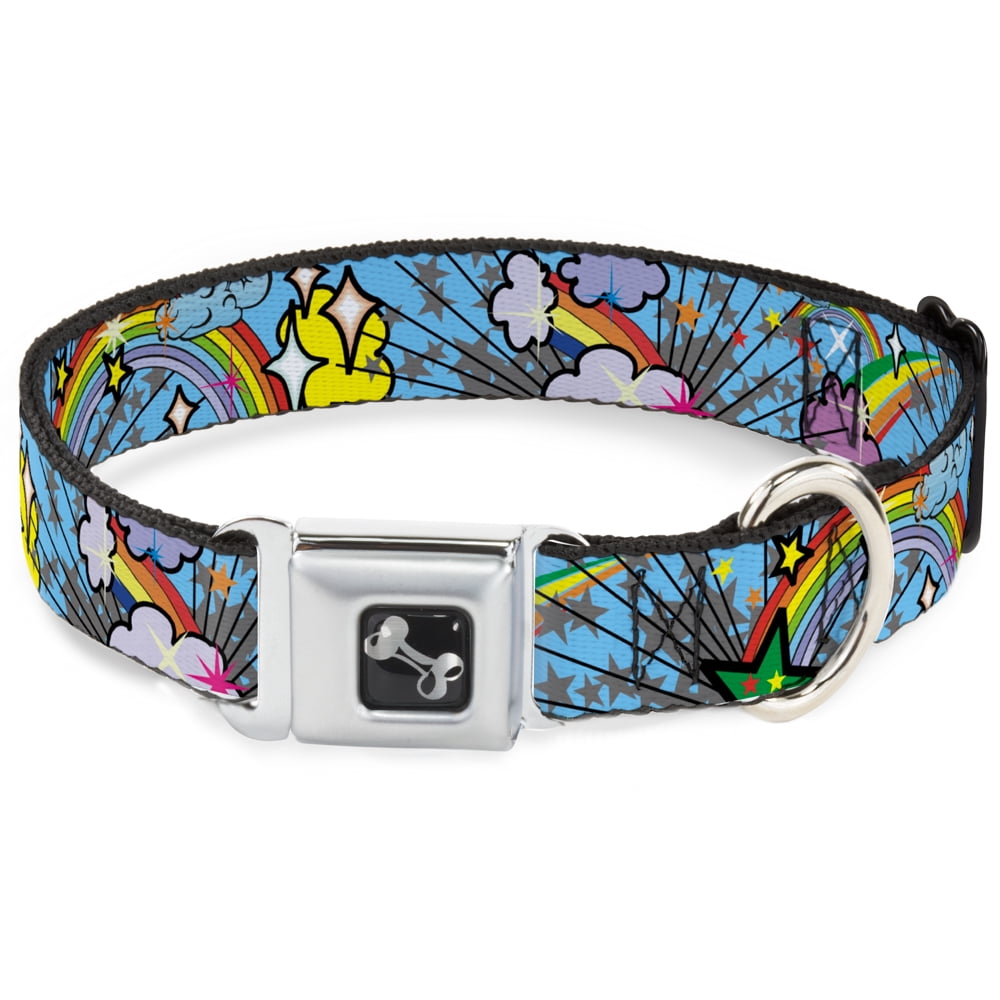Buckle-Down Pet Collar, Dog Collar Metal Seatbelt Buckle, Rainbow Cloud ...