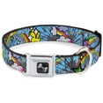 Buckle-Down Pet Collar, Dog Collar Metal Seatbelt Buckle, Rainbow Cloud ...
