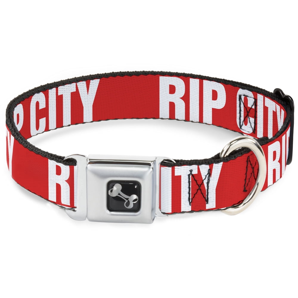 Buckle-Down Pet Collar, Dog Collar Metal Seatbelt Buckle, Rip City Red ...