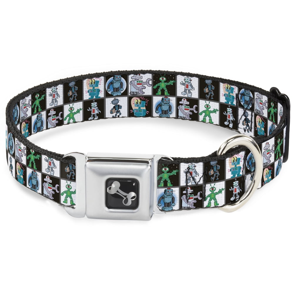 Buckle-Down Pet Collar, Dog Collar Metal Seatbelt Buckle, Robot ...