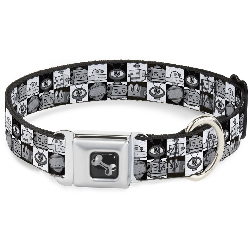 Buckle-Down Pet Collar, Dog Collar Metal Seatbelt Buckle, Robot Heads ...